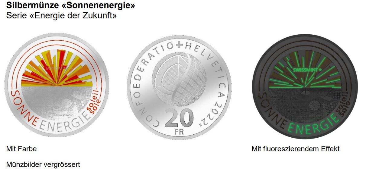Neue Schweizer Sondermünze «Sonnenenergie» - Albinfo