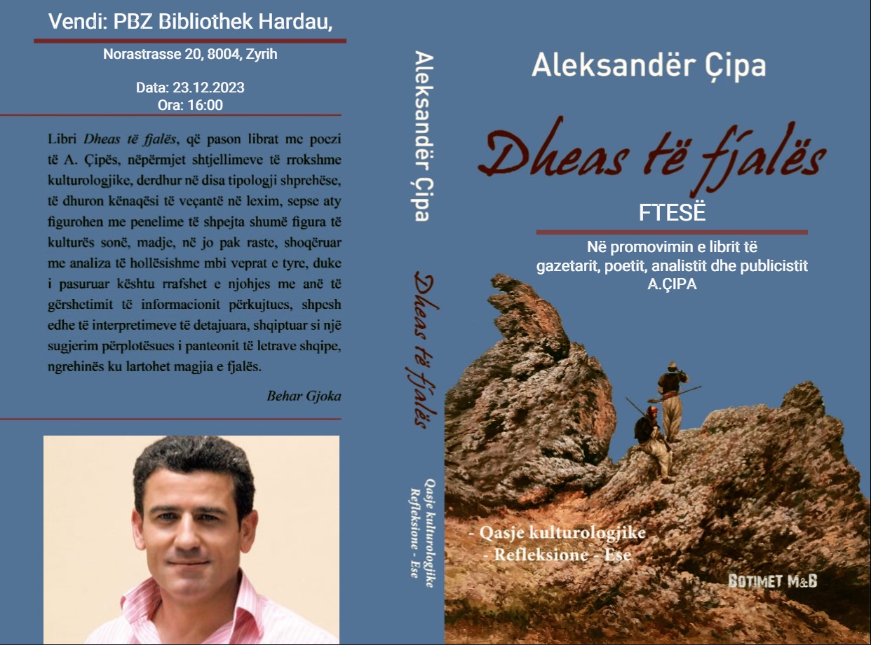 Promovimi i librit “Dheas të fjalës” nga Aleksandër Çipa - Albinfo