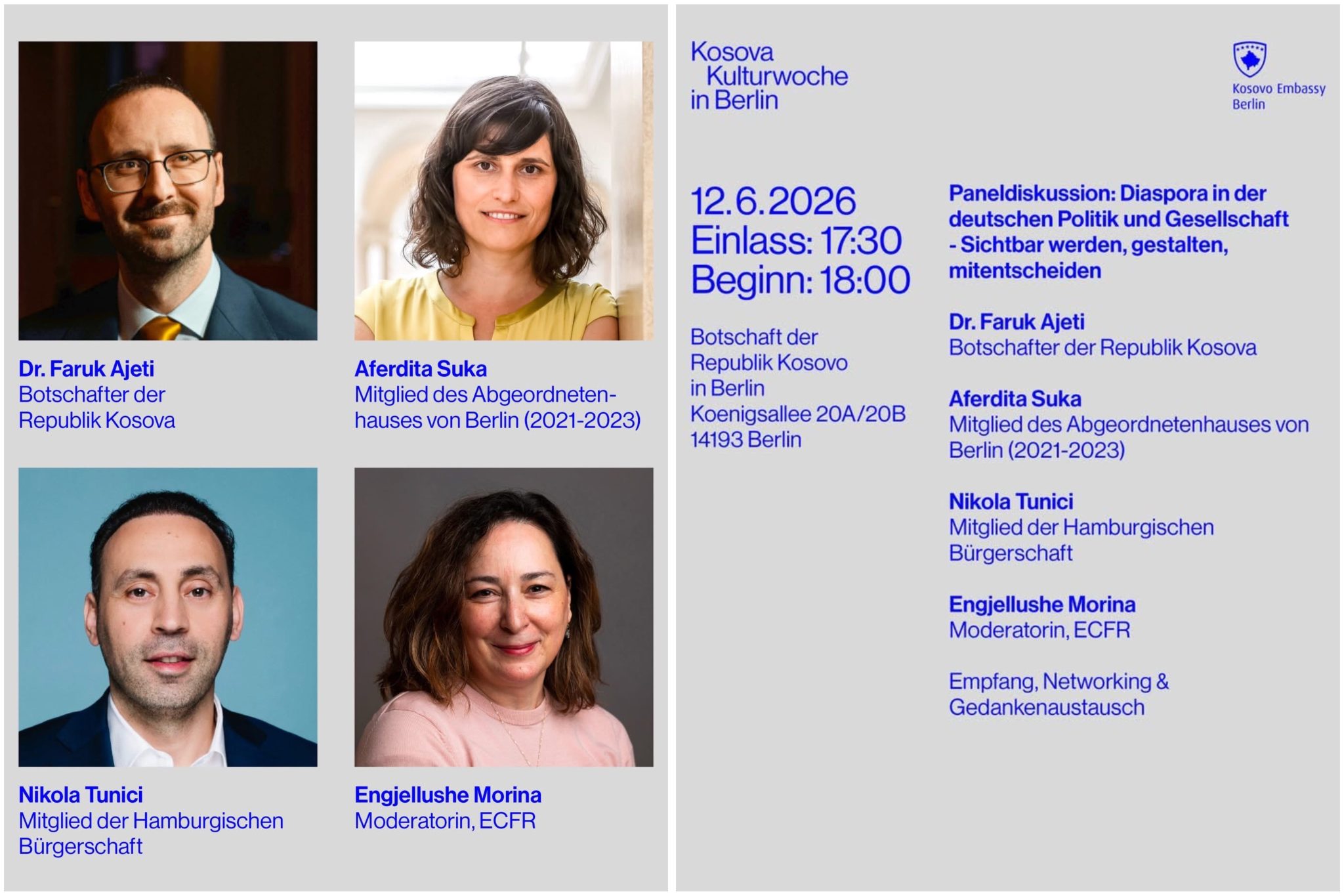 Ambasada e Kosovës organizon panel me diasporën shqiptare në Berlin ...